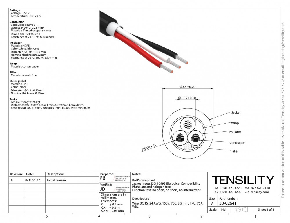 Tensility International 30-02641 product specification drawing