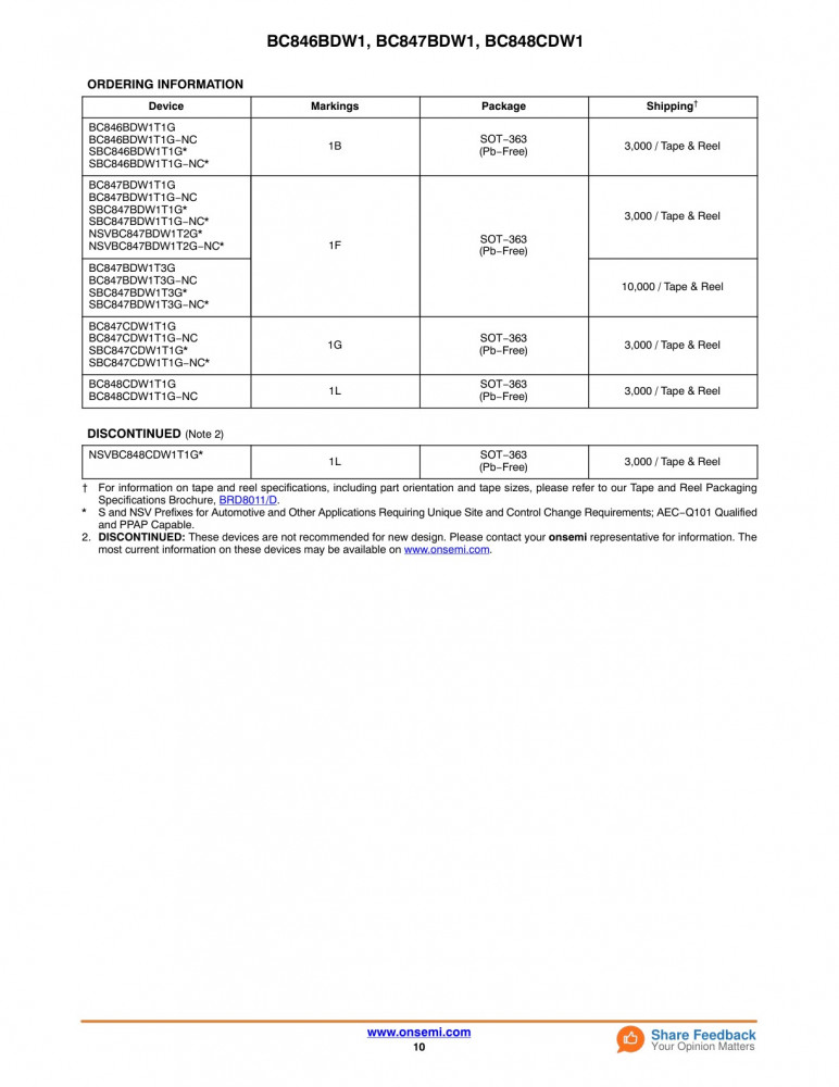 BC847CDW1T1G datasheet page 10