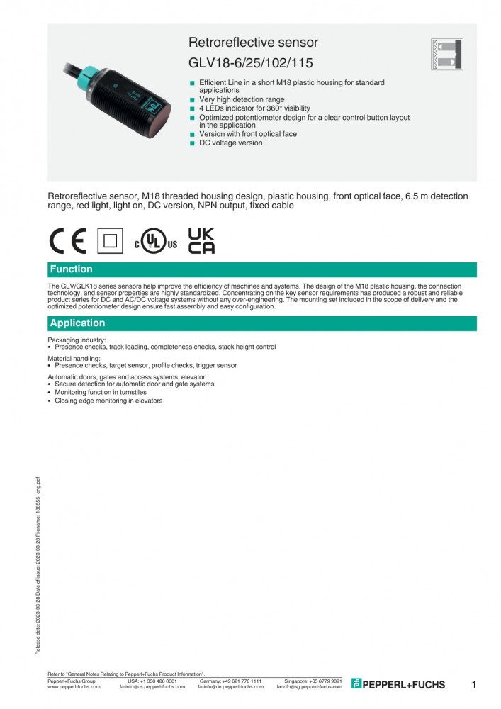 GLV18-6/25/102/115 documentation page 1