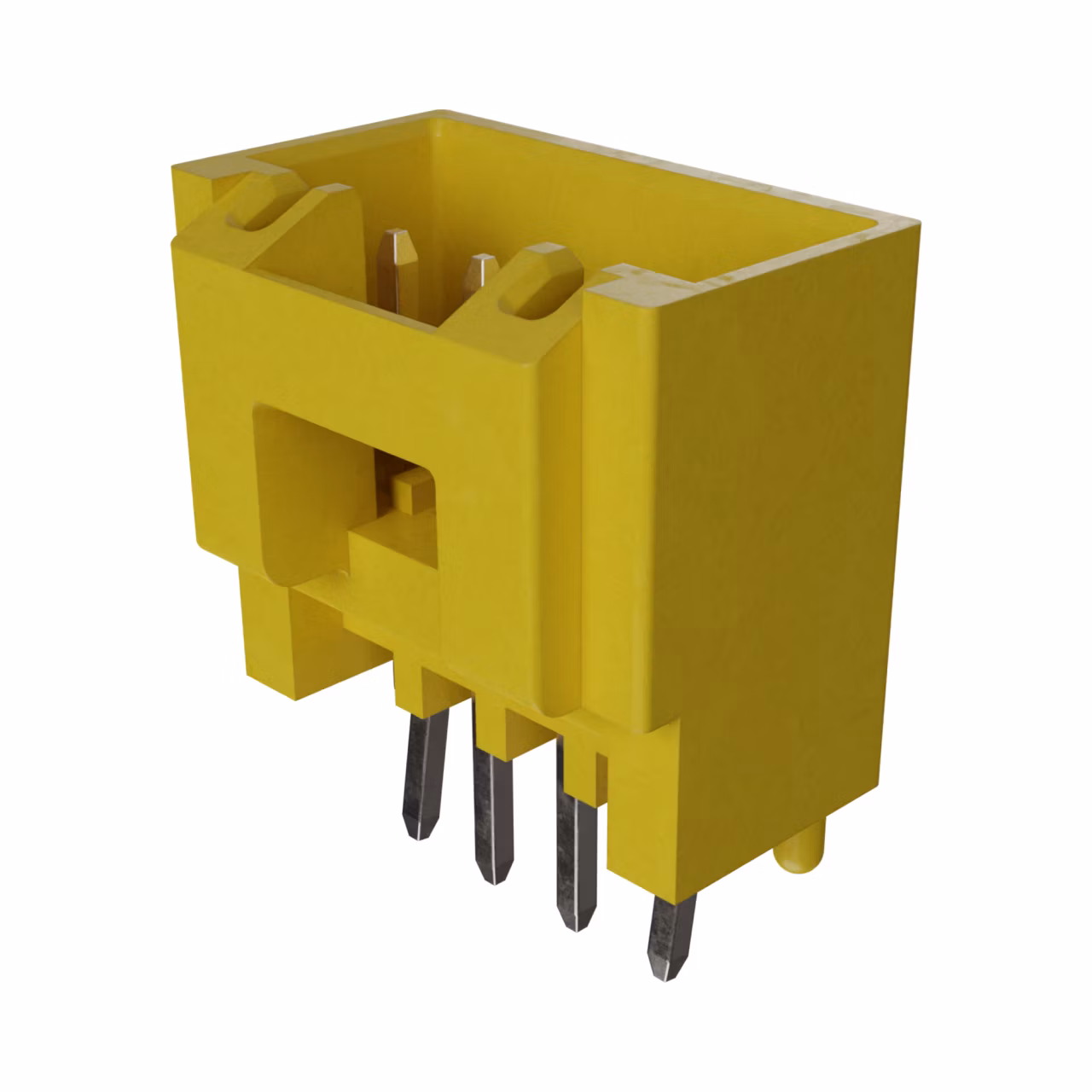 2.00mm Pitch MicroTPA Wire-to-Board Header, Vertical, Kinked PC Tail, with Inner Positive Lock, 4 Circuits, Yellow for sale