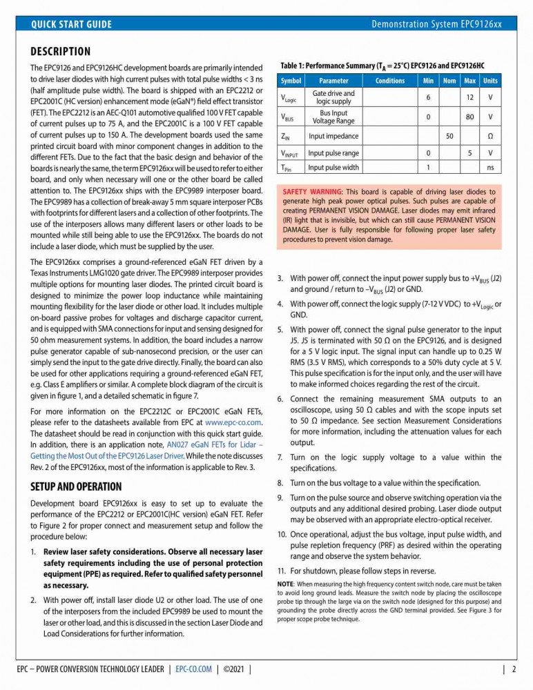 EPC9126HC documentation page 2