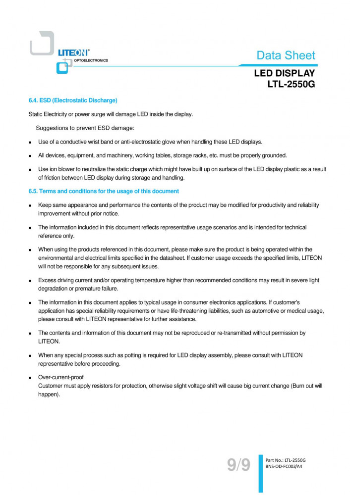 LTL-2550G datasheet page 10