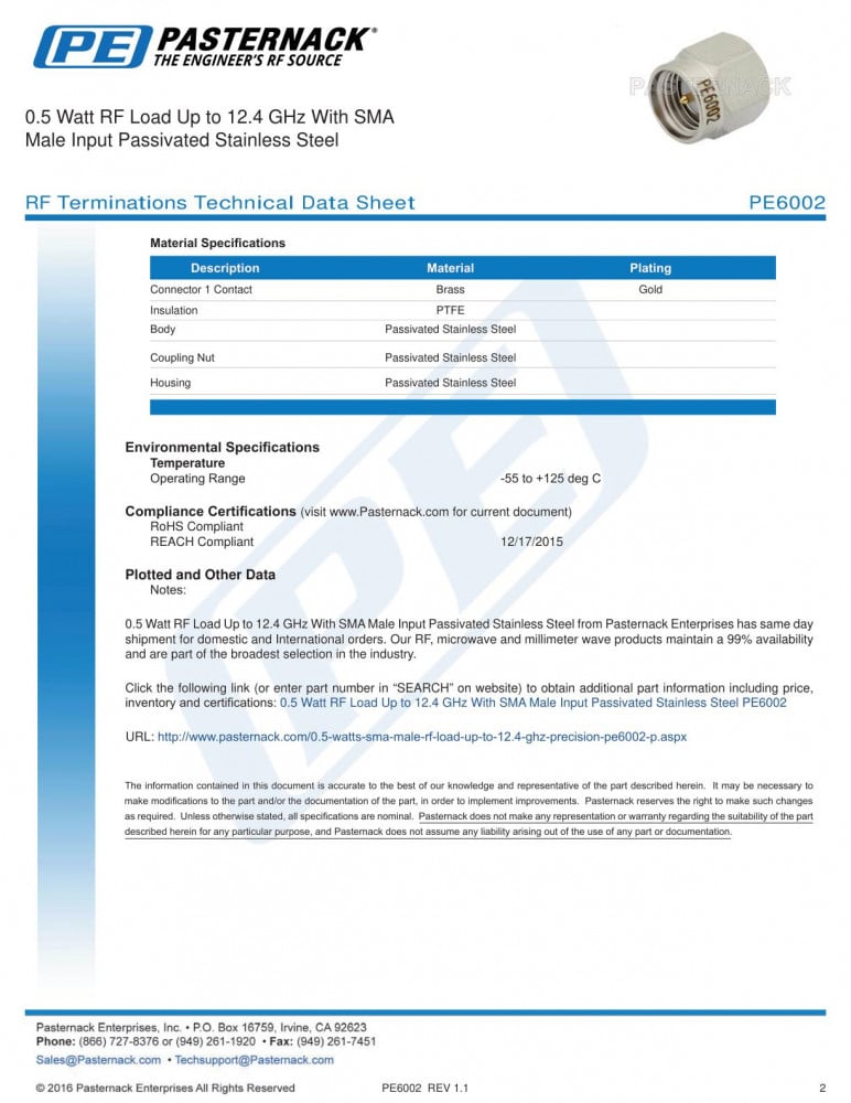 PE6002 technical document page 2