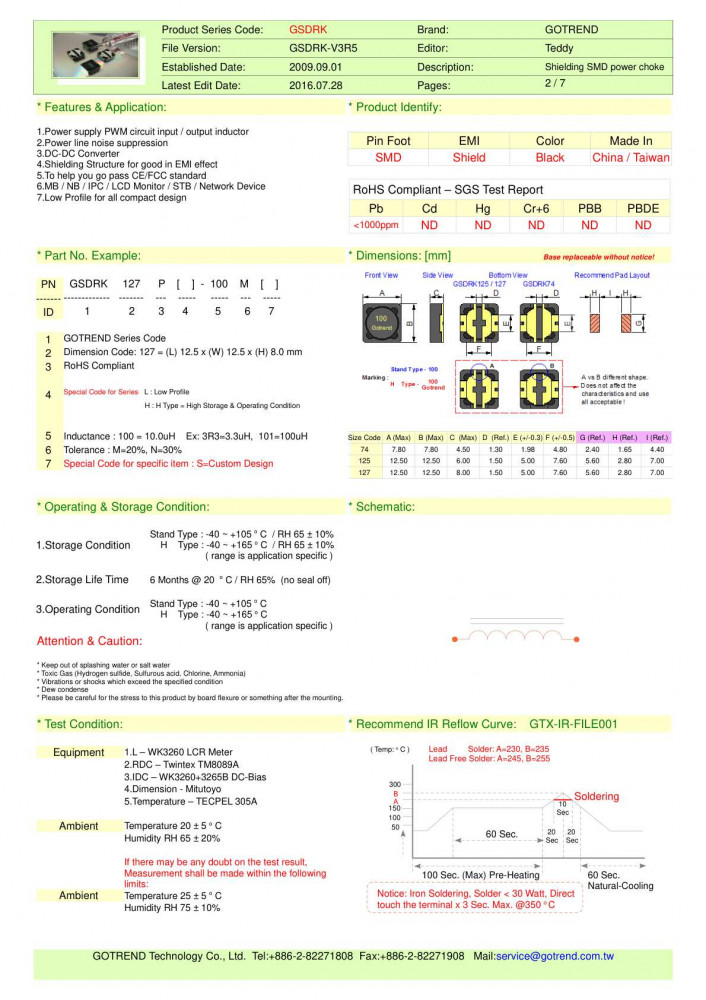 GSDRK datasheet page 2