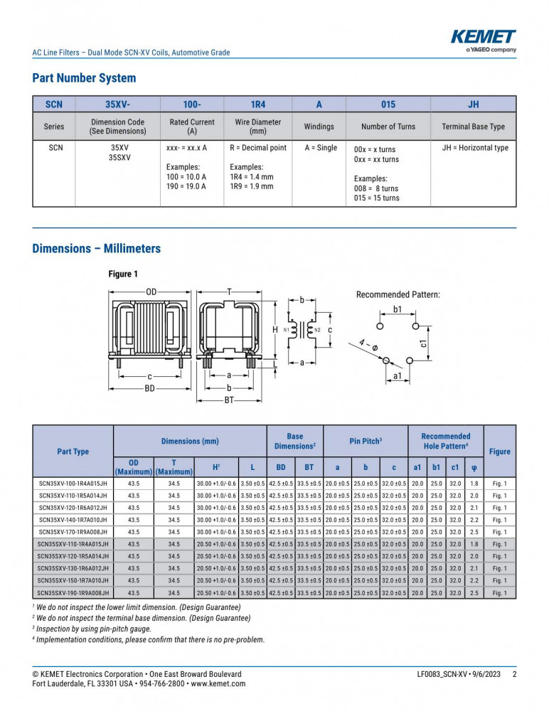 KEMET SCN-XV datasheet page 2
