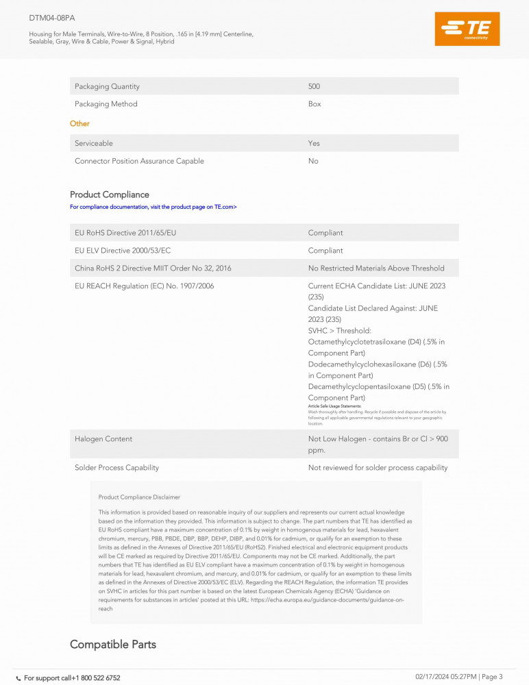 DTM04-08PA technical document page 3