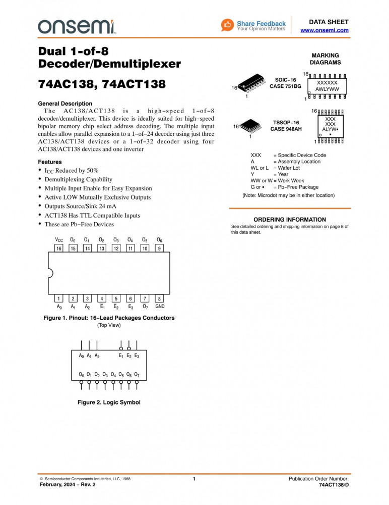 74ACT138 document page 1