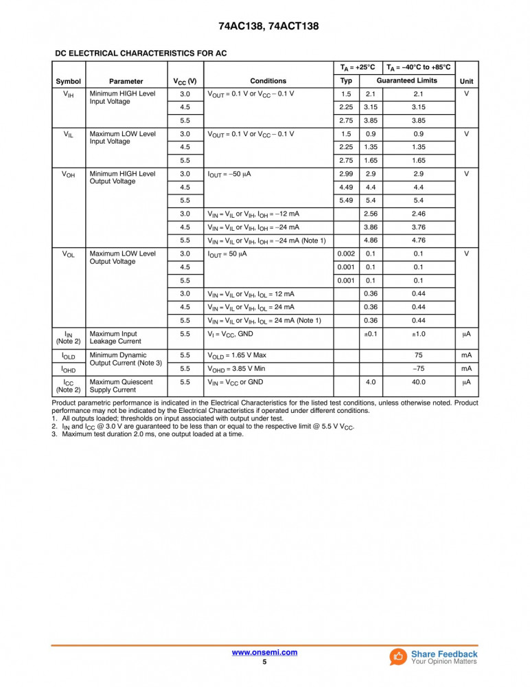 74ACT138 document page 5