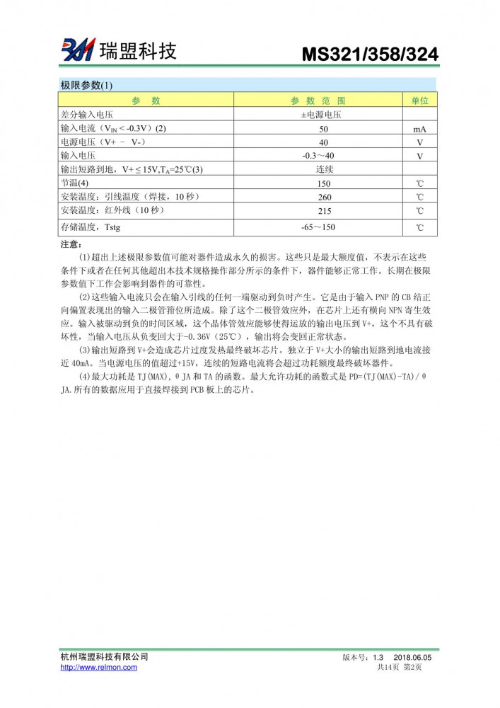 MS321 datasheet page 2