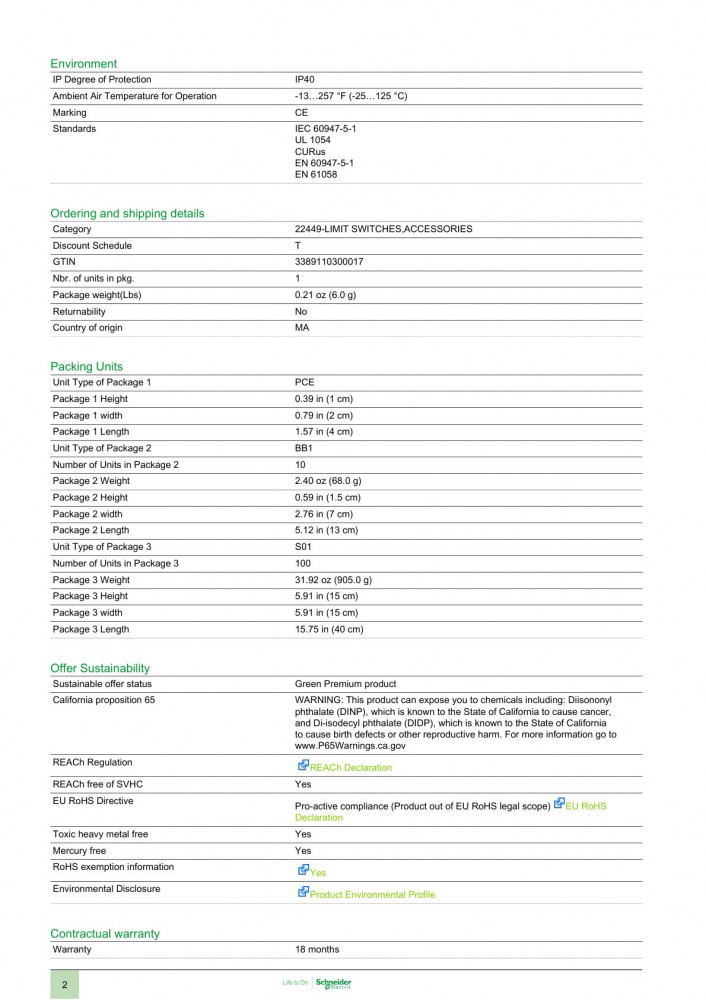 XEP3S2W3 technical document page 2