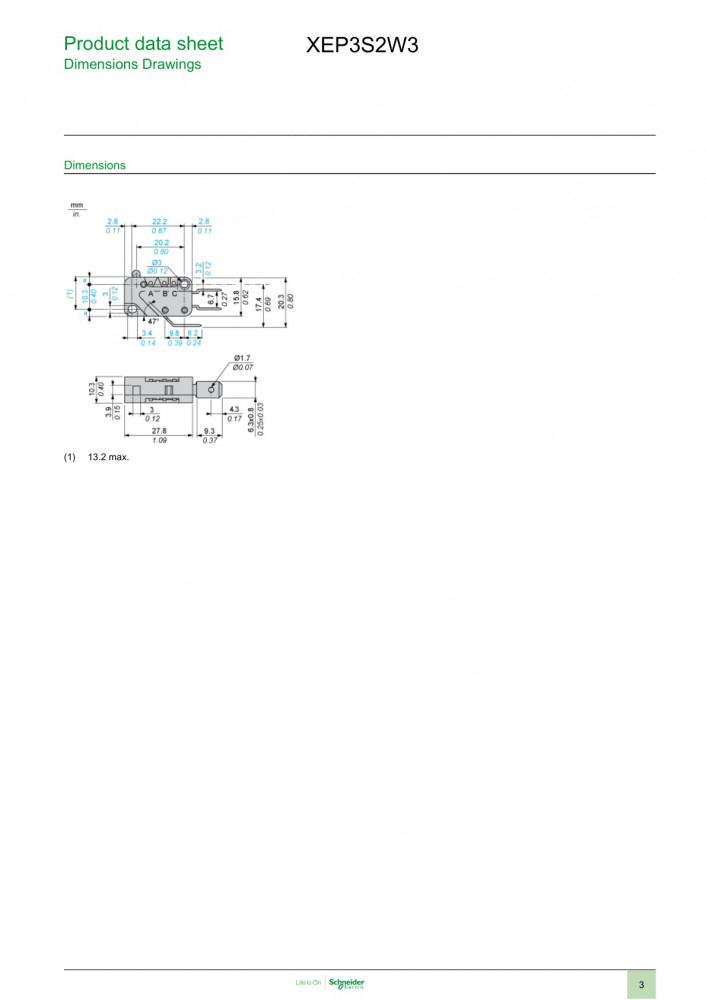 XEP3S2W3 technical document page 3