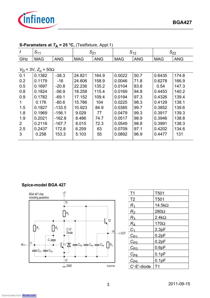 BGA427H6327 datasheet page 3