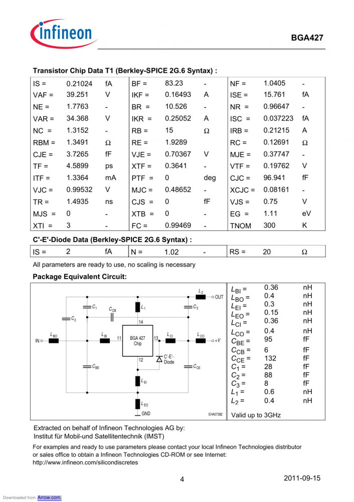 BGA427H6327 datasheet page 4