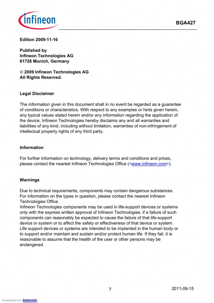 BGA427H6327 datasheet page 7