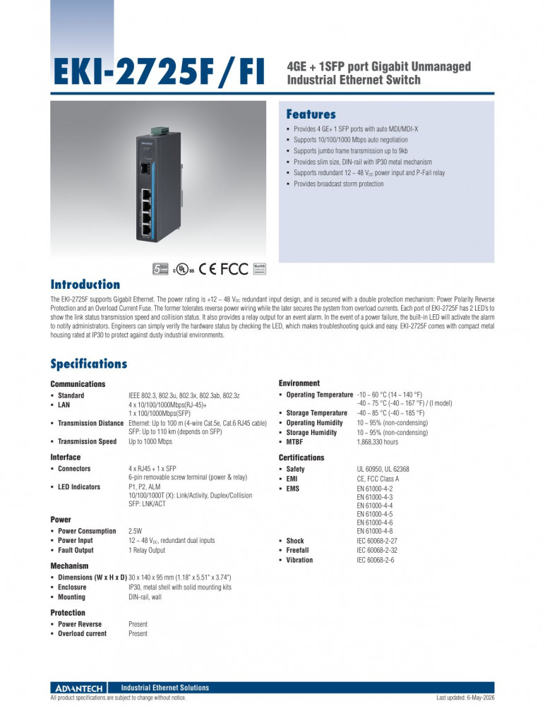 EKI-2725FI product documentation page 1