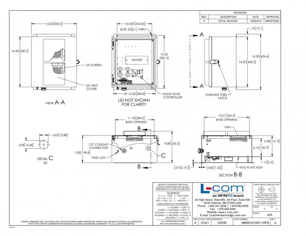 L-com NBSS141207-1HFS engineering drawing