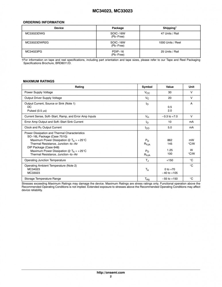 MC34023 datasheet page 3