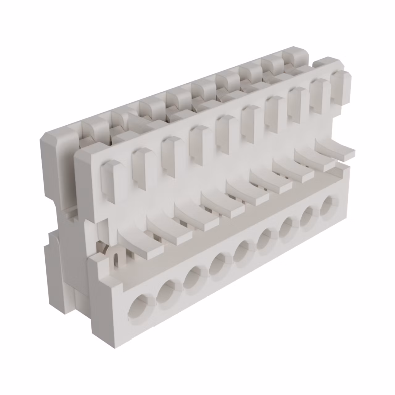 Appli-Mate RAST 2.5 Female Connector, 2.50mm Pitch, 9 Circuits, All Position Keys, Open Endwalls, Polarizing Rib Between Circuits 2 & 3 for sale