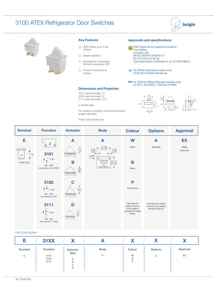 Bulgin door switch documentation page 5