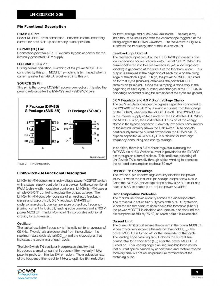 LNK305DN technical document page 3