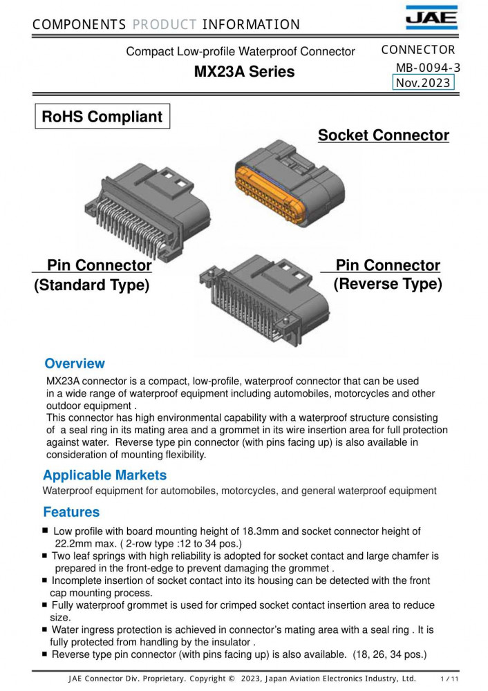 MX23A18SF1 technical document page 1