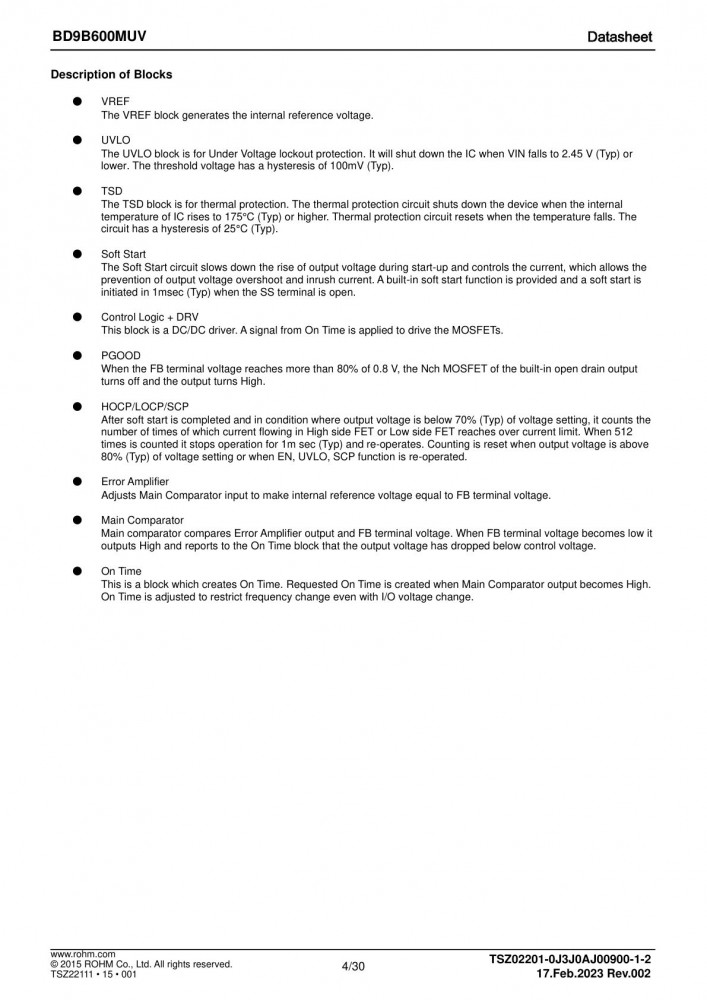 BD9B600MUV-E2 document page 4