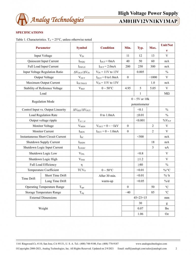 AM01HV12VN1KV1MAP datasheet page 2
