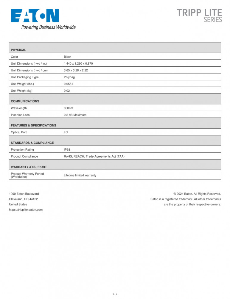 EATON N455-BC01-IND technical document page 2