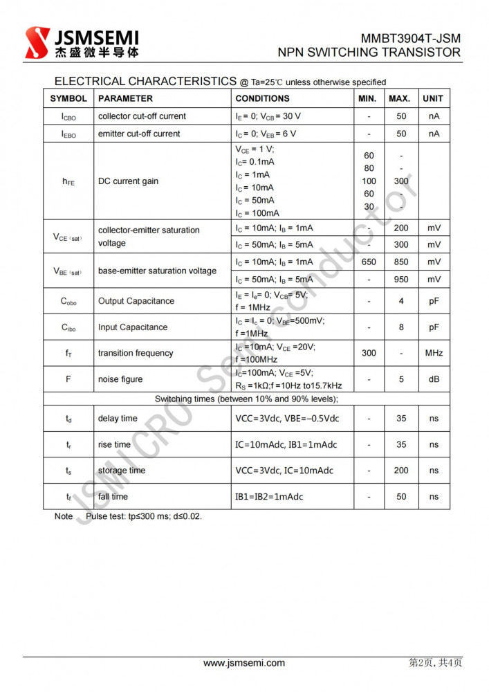 MMBT3904T-JSM datasheet page 2