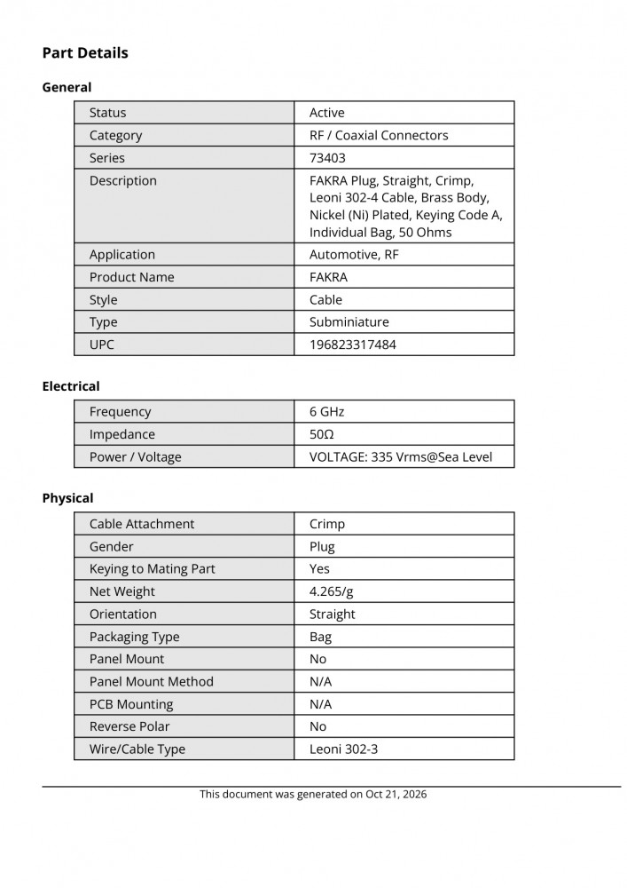 MOLEX 734038690 product document, page 2