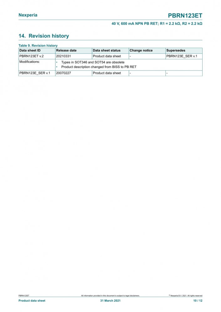 PBRN123ET datasheet page 10