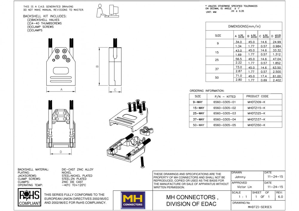MHDTZI series technical drawing page 1