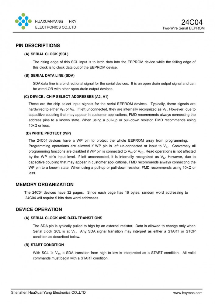 24C04-HXY technical document page 4