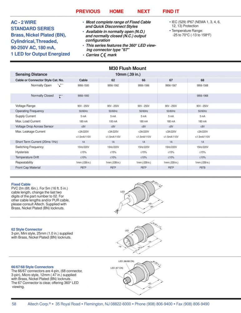 Altech 9956 series technical document page 1