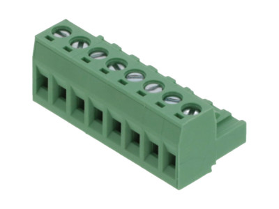 3.81mm Pitch Eurostyle Horizontal Plug, with Reverse Imprinting, Black, 8 Circuits