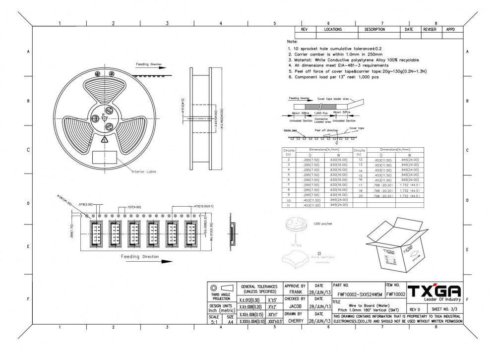 TXGA FWF10002 technical drawing page 3