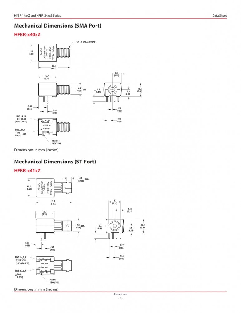 Broadcom datasheet page 6