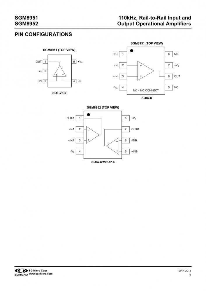 SGM8951 datasheet page 3