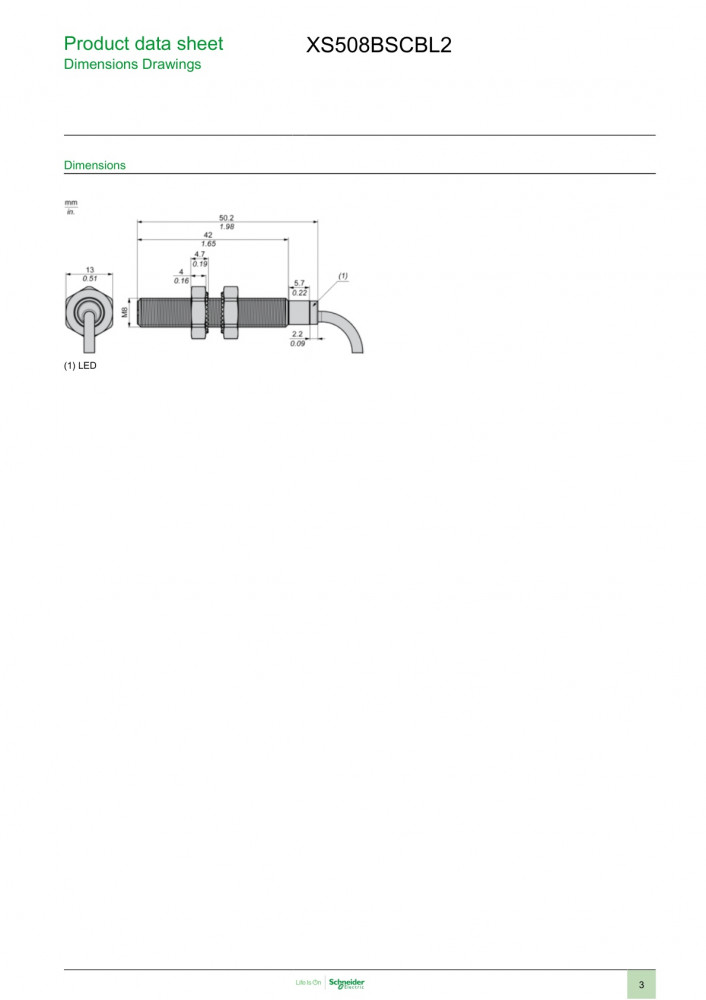 XS508BSCBL2 product data sheet page 3