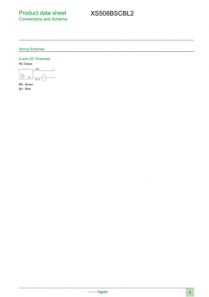 XS508BSCBL2 product data sheet page 5
