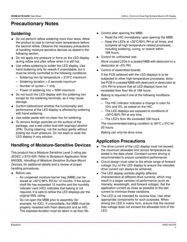 HDSM-541W datasheet page 7