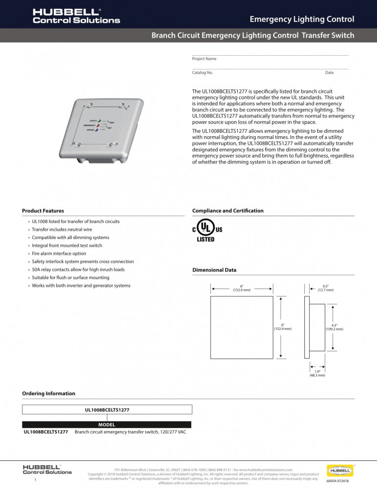 UL1008BCELTS1277 product document preview