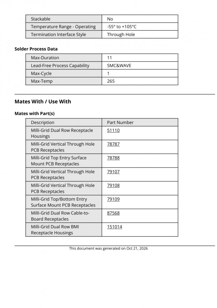 MOLEX 878336521 technical document preview, page 4