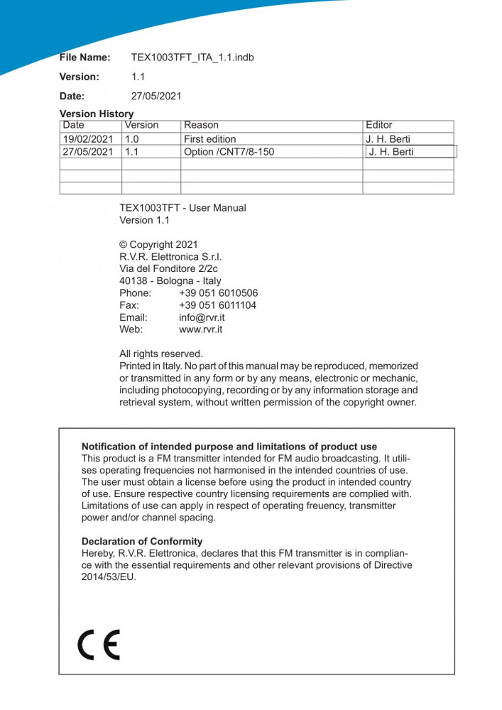 TEX1003TFT manual page 2