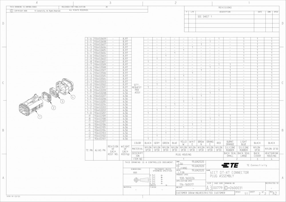 DEUTSCH 2600031-4 controlled drawing page 2