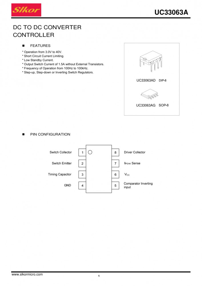 UC33063AG datasheet page 1