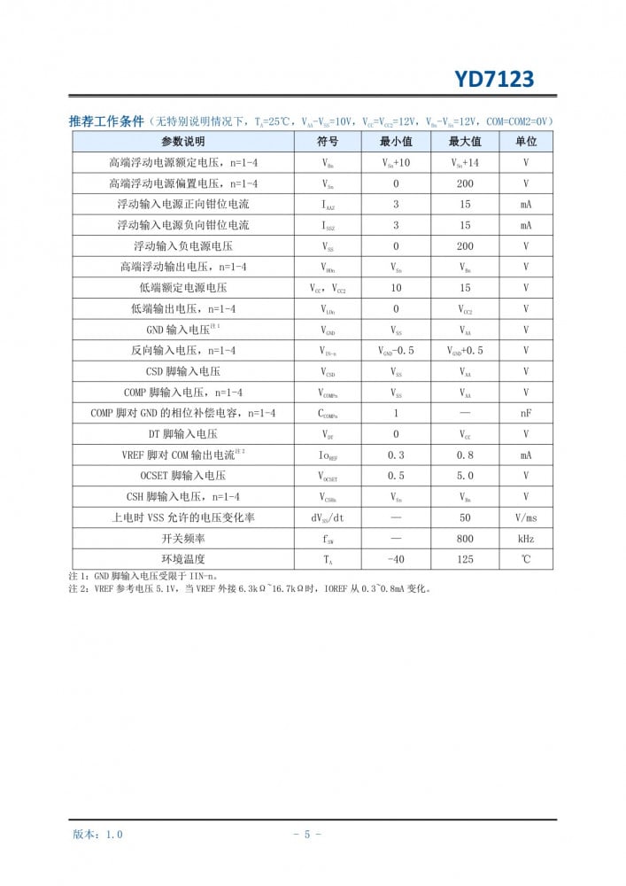 YD7123 datasheet page 5