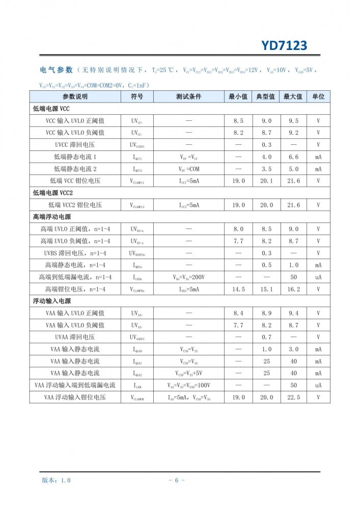 YD7123 datasheet page 6