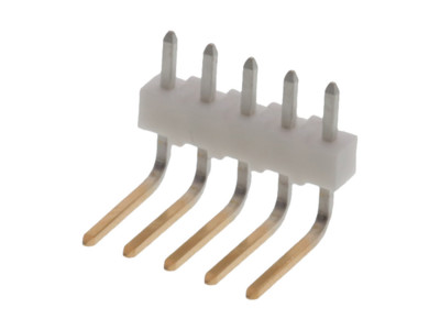 KK 254 Wire-to-Board Header, Single Row, Right-Angle, 5 Circuits, PA Polyamide Nylon, Gold (Au) Plating for sale