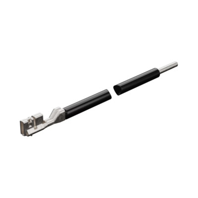 Pre-Crimped Lead Micro-One Female-to-Pigtail, Matte Tin Plating, 225.00mm Length, 22 AWG, Black for sale